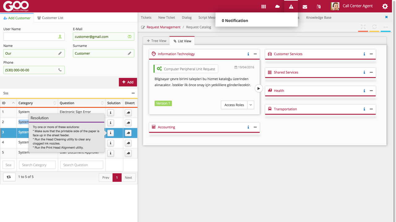 IT Service Management – Service Desk – GOO® Service Manager