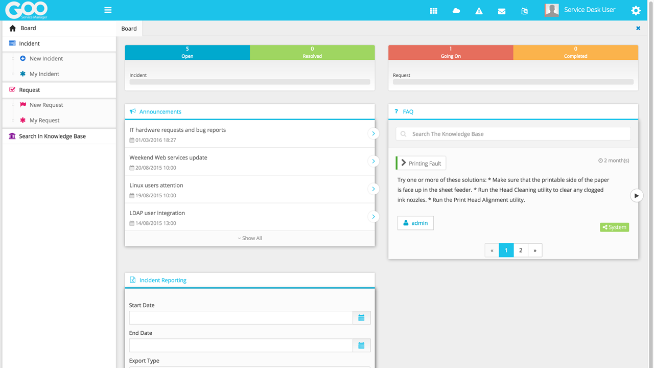 IT Service Management – Service Desk – GOO® Service Manager